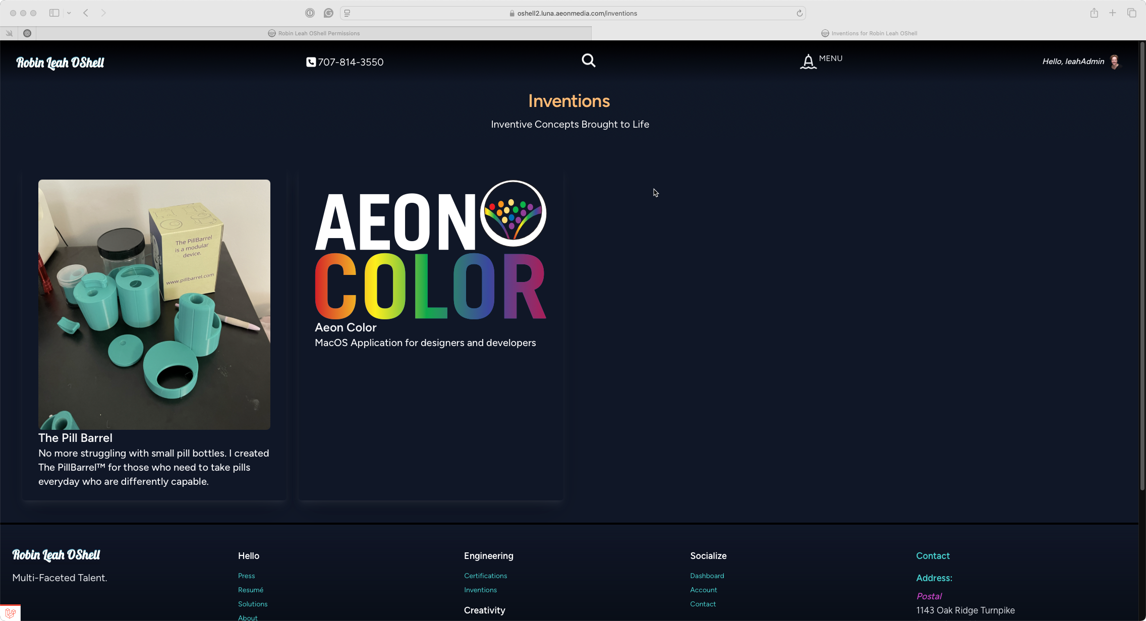 Inventions for Robin Leah OShell